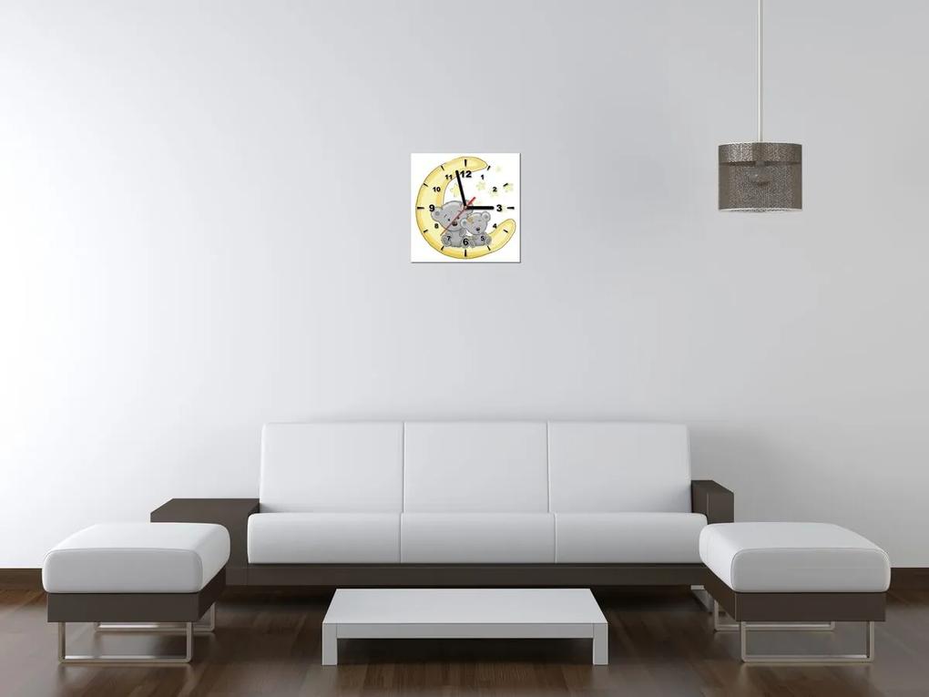 Gario Obraz s hodinami Roztomilí medvídci na měsíci Rozměry: 30 x 30 cm