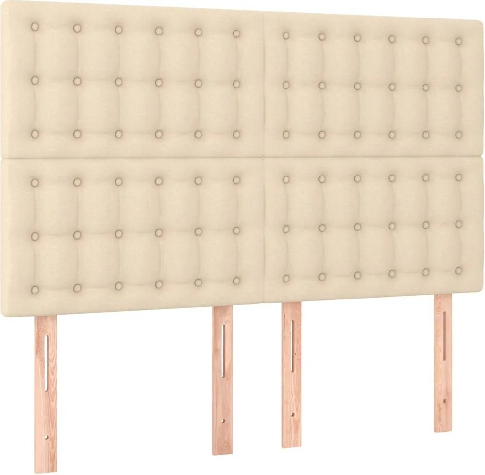 Box spring postel s matrací krémová 140x190 cm textil 3128842