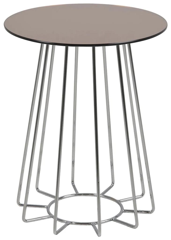 Moderní odkládací stolek Ahmed bronzová / chromová