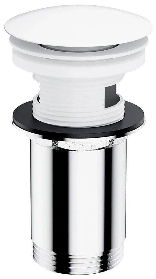 OMNIRES A706BM - Umyvadlová výpusť CLICK-CLACK pr. 6,6 cm matná bílá A706BM