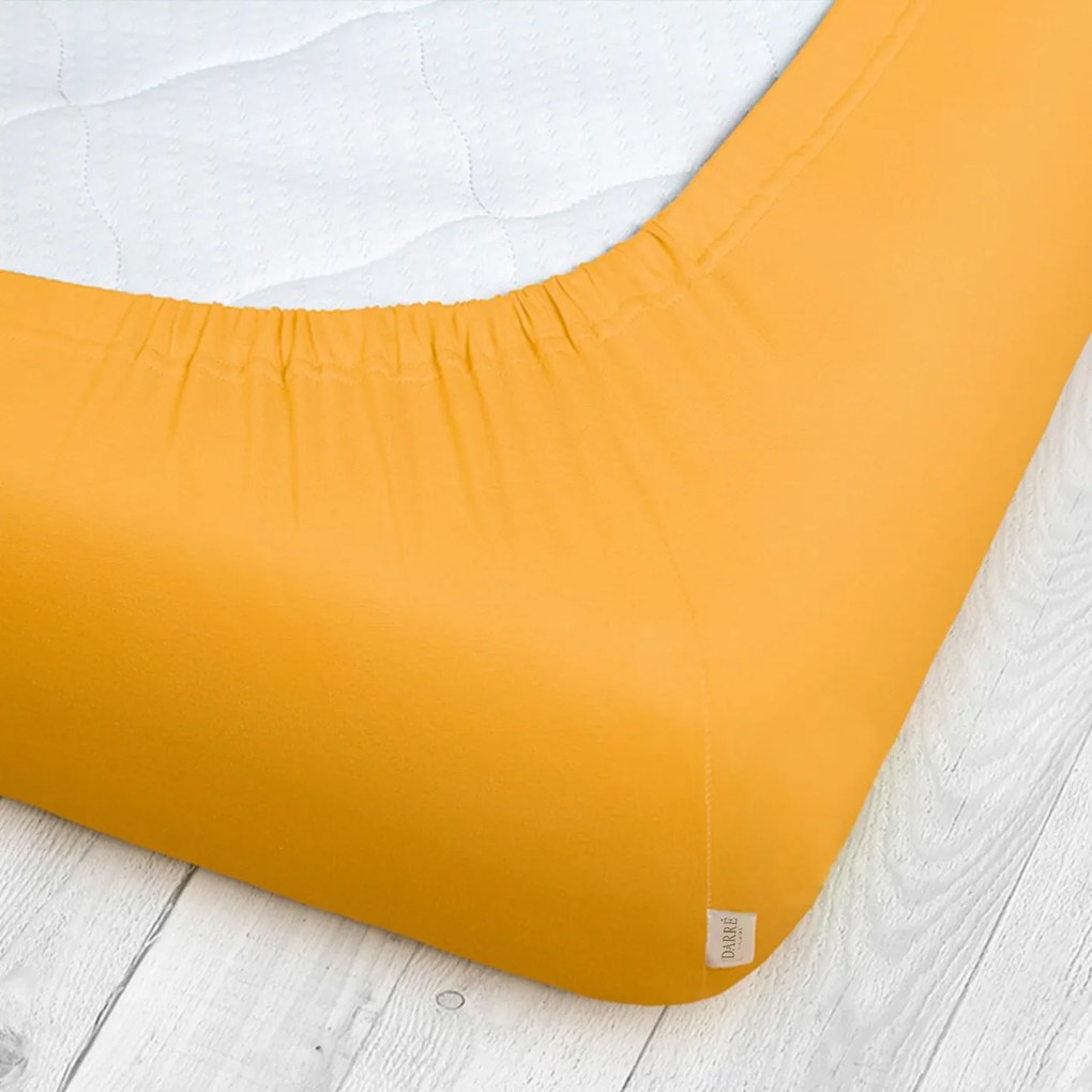 Jersey prostěradlo tmavě žluté na výšku matrace do 30 cm Velikost: 90 x 200