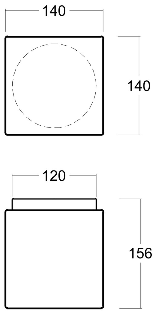 Osmont Apus 2, čtverhranné svítidlo z triplexového skla LED 5W 4000K, IP44, 14 x 14cm