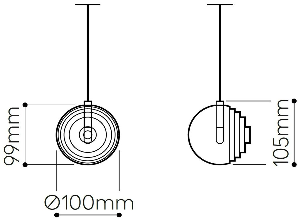 Bomma Luxusní závěsné svítidlo Dark & Bright Star small, ø 10 cm Povrch Montury: Antracit, Barva skla: Dark, Baldachýn: Ano