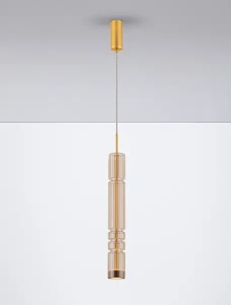 LED zlato-cognac moderní lustr Bento
