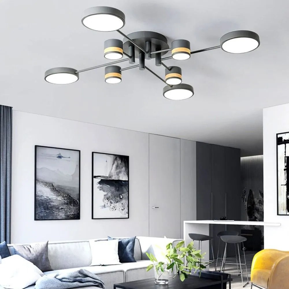 Toolight Toolight, LED stropní svítidlo s dálkovým ovládáním APP528-8C, šedá, OSW-08470