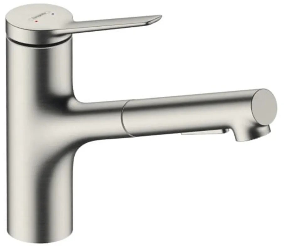 Dřezová baterie Hansgrohe Zesis s vytahovací sprškou, 2 proudy nerez 74803800