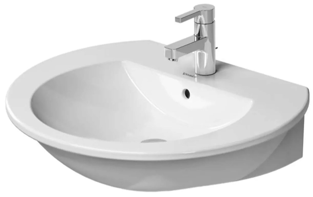 Duravit Darling New - Umyvadlo 65x55 cm, s 1 otvorem pro baterii, s WonderGliss, alpská bílá 2621650000