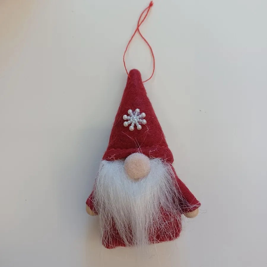 Sada vánočních ozdob trpaslíci 11 cm, červená, textil, balení 3 ks