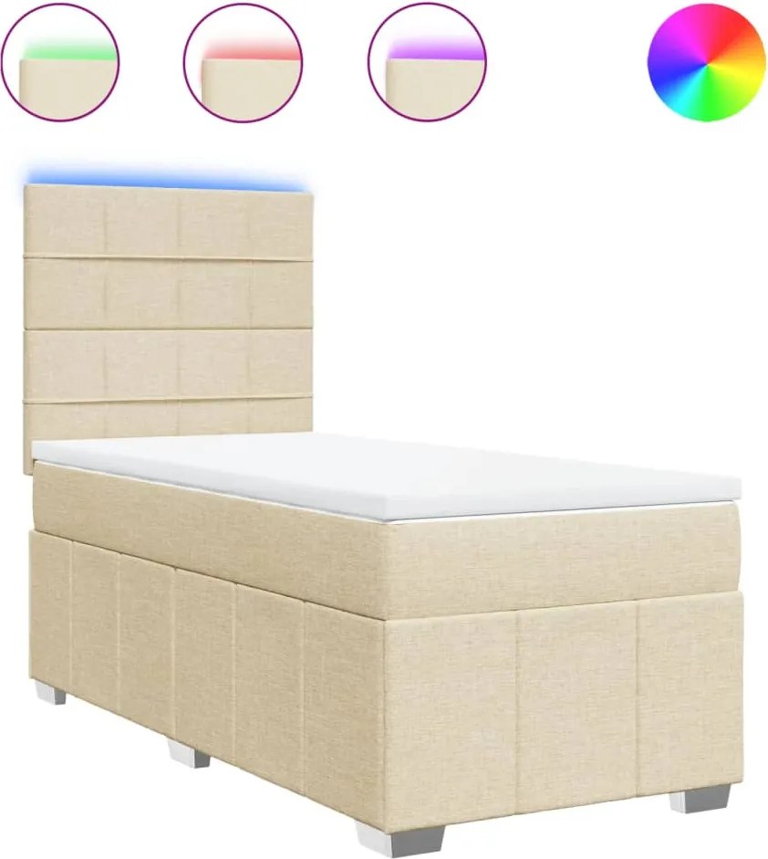 Box spring postel s matrací krémová 80 x 200 cm textil 3293800