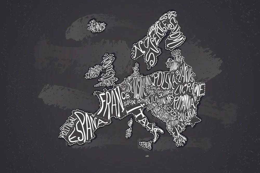Samolepící tapeta moderní mapa Evropy - 150x100 cm