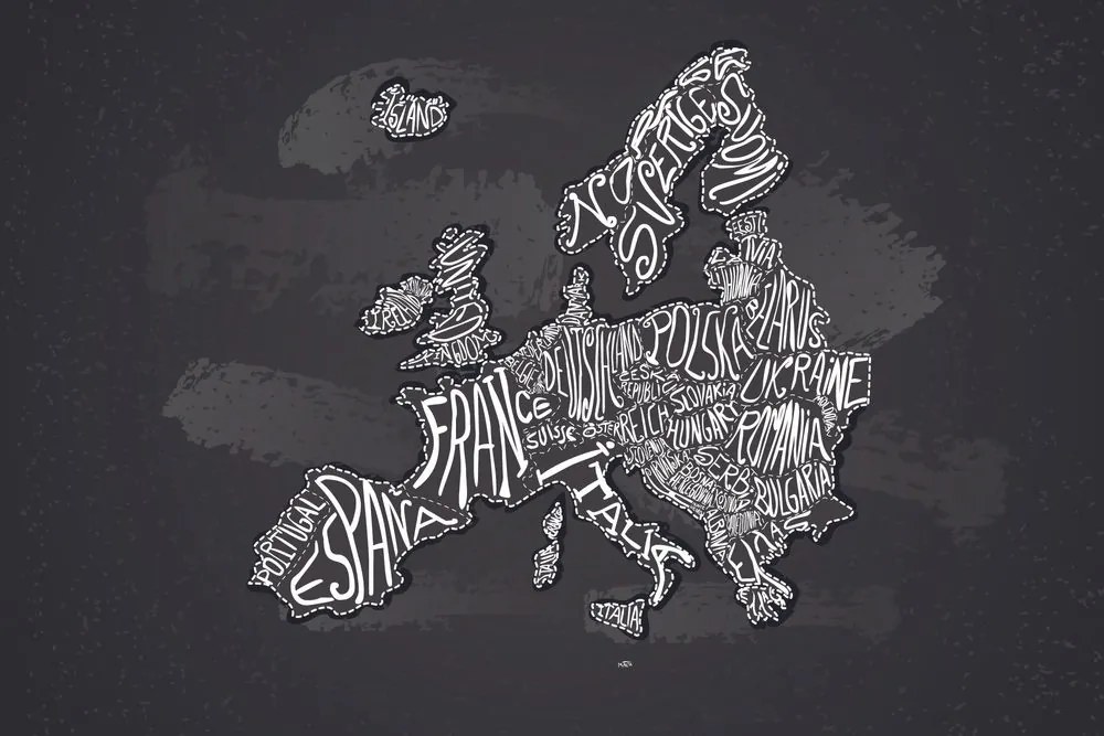 Samolepící tapeta moderní mapa Evropy - 375x250 cm