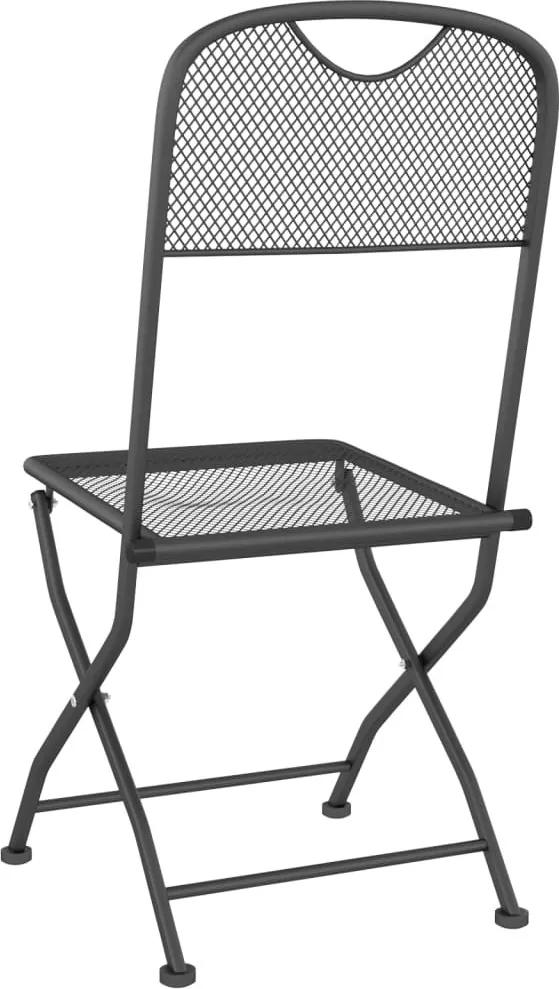 vidaXL Skládací zahradní židle 2 ks mřížka z tahokovu antracitové [317338]