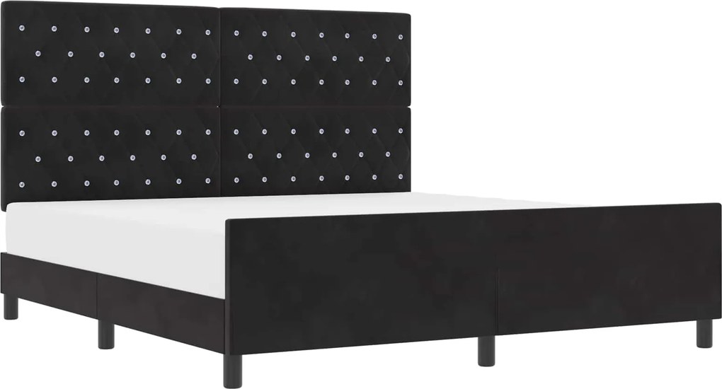 Postel s boxspringem s čelo Černá 180 x 200 cm samet 3344893