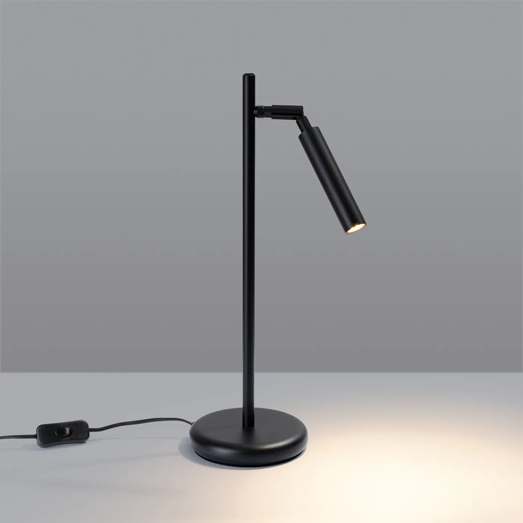 Stolní lampa Pastelo, 1x černé kovové stínítko
