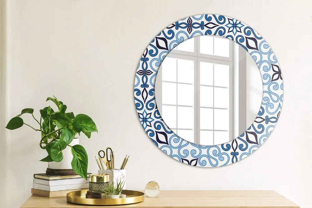 Kulaté dekorativní zrcadlo Modrý arabský vzor fi 50 cm