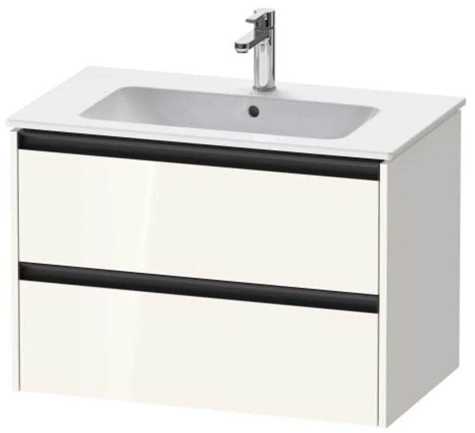 Duravit Ketho.2 - Umyvadlová skříňka 55x81x48 cm, 2 zásuvky, lesklá bílá K25263022220000