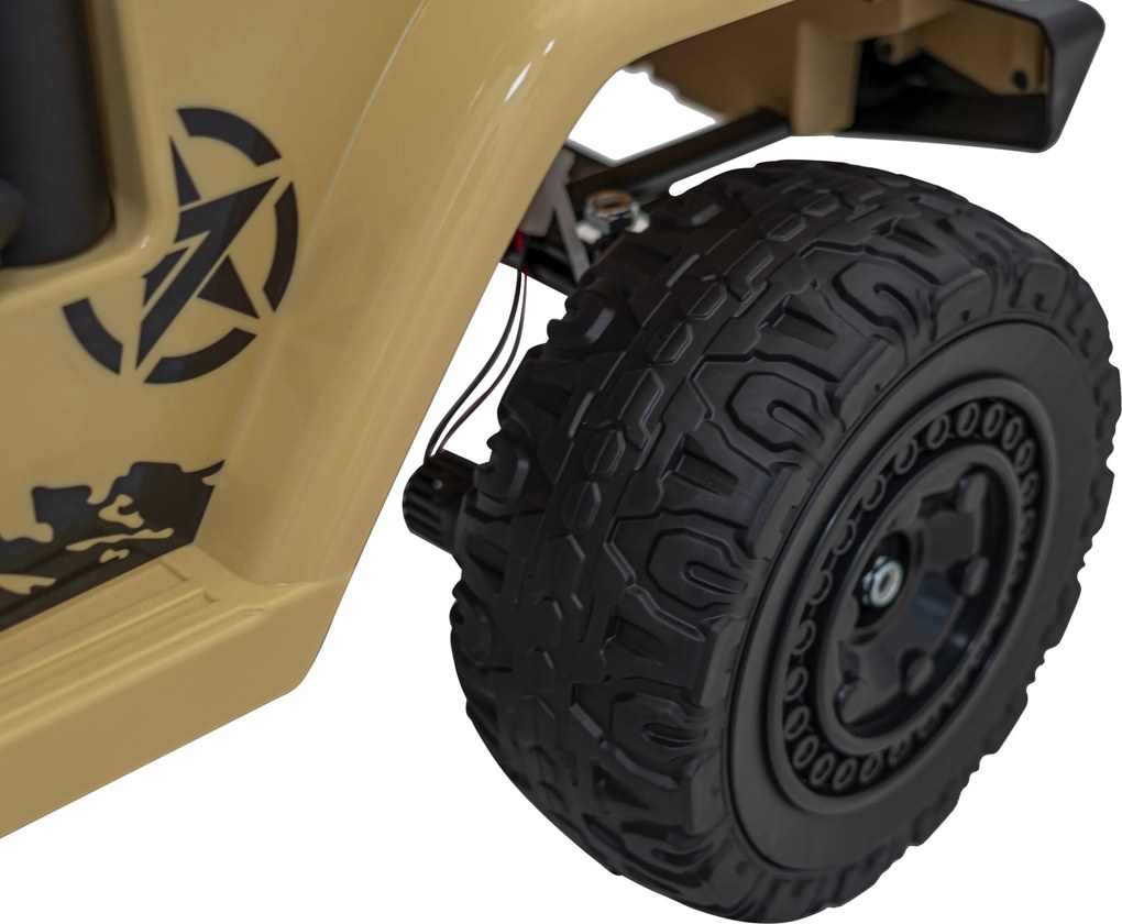 Ramiz Elektrické autíčko Toyota FJ Cruiser béžové + ovladač + pohon 4x4 + LED a audio + EVA kola + plynulý rozjezd
