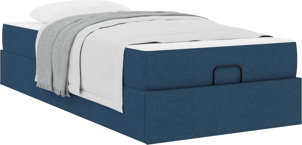 Rám postele s matrací 2 ks Modrá textil 3399472
