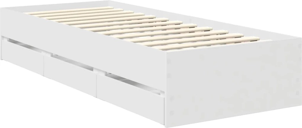 Rám postele se zásuvkou Bílá 75 x 190 cm Dřevěný materiál 3412234