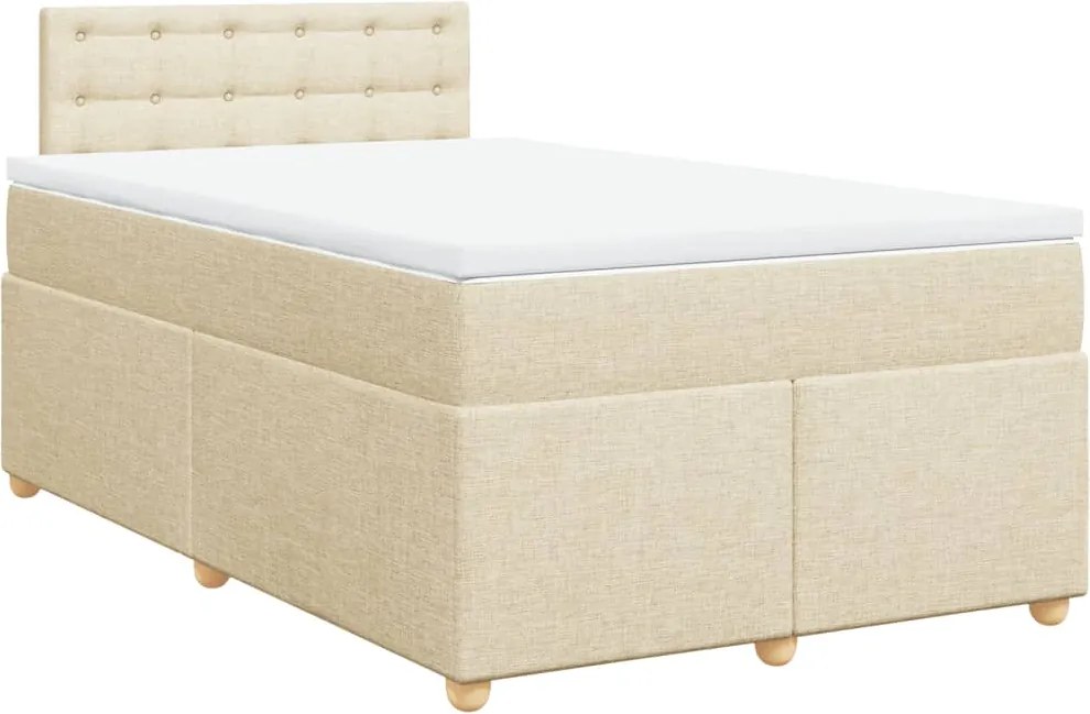 Box spring postel s matrací krémová 120x200 cm textil 3286666