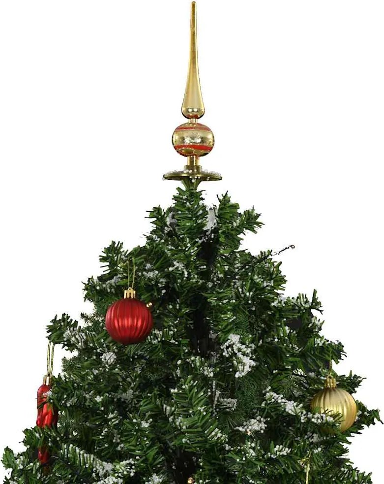 Sněžící vánoční stromeček s deštníkovým stojanem zelený 140 cm 284333
