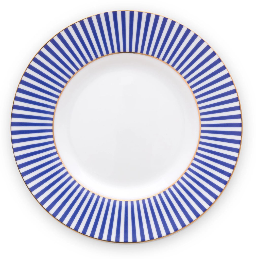 Pip Studio Royal stripes talíř ∅12cm, bílo-modrý (talíř tenkostěnného porcelánu)
