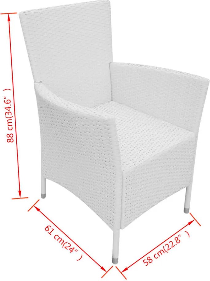 vidaXL Marketos 9dílný zahradní jídelní set polyratan krémově bílý