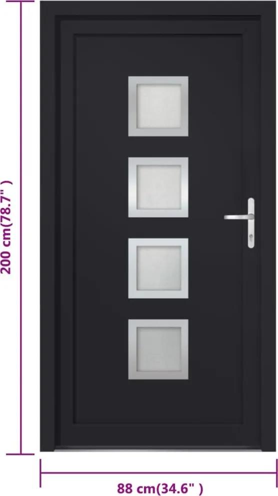 vidaXL Vchodové dveře bílé 88 x 200 cm PVC [3187855] Barva: bílá zvenku / bílá uvnitř