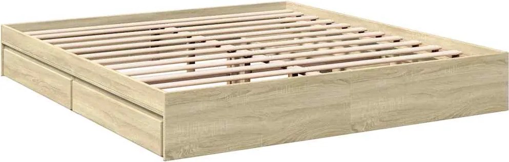 Rám postele se zásuvkami dub sonoma 180x200 cm kompozitní dřevo 3280638