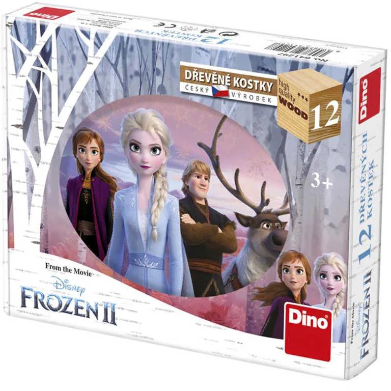 DINO DŘEVO Kubus Frozen 2 (Ledové Království) kostky obrázkové set 12ks dn641297