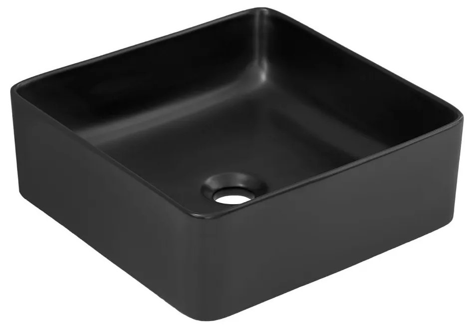 COMAD UM-6276 SLIM 40 BLACK DP - Umyvadlo na desku SLIM 37x37 cm matná černá