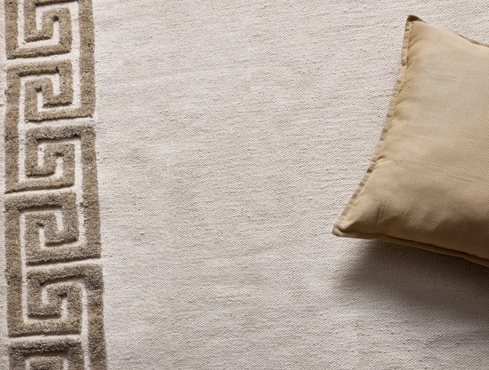 Diamond Carpets India, Ručně vázaný kusový koberec Greek DESP P86 Ivory White Antique Mud, 300x400, bílá, chodba / předsíň