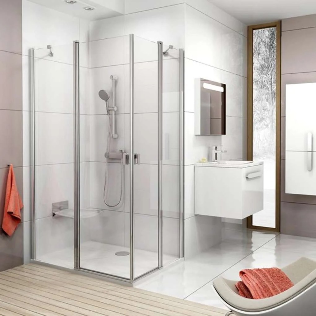 Ravak Chrome - Sprchové dveře CRV2-120, 118-120 cm, lesklý hliník/čiré sklo 1QVG0C00Z1