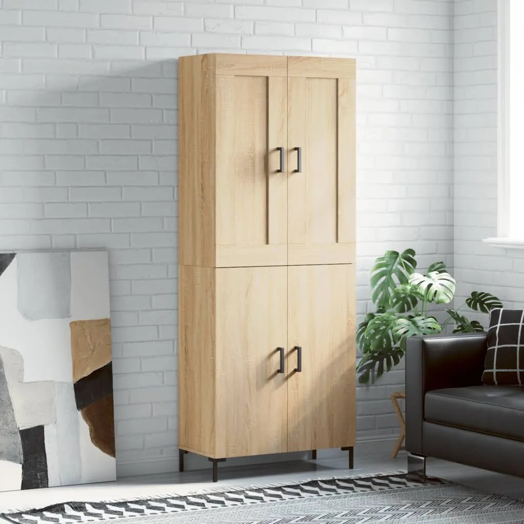 Skříň highboard dub sonoma 69,5 x 34 x 180 cm kompozitní dřevo