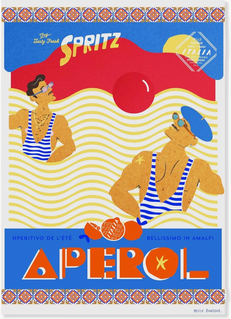 Plakát Hello Bonjour - En Vacances