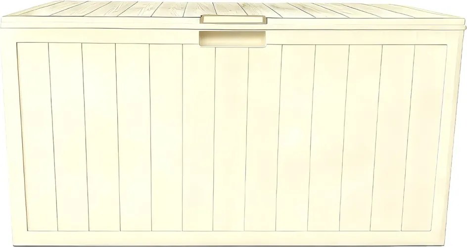 Zahradní úložný box STRANGE — 112x49x54 cm, plast, béžová