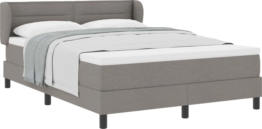 Postel s boxspringem s čelo Taupe 140 x 200 cm textil 3339965