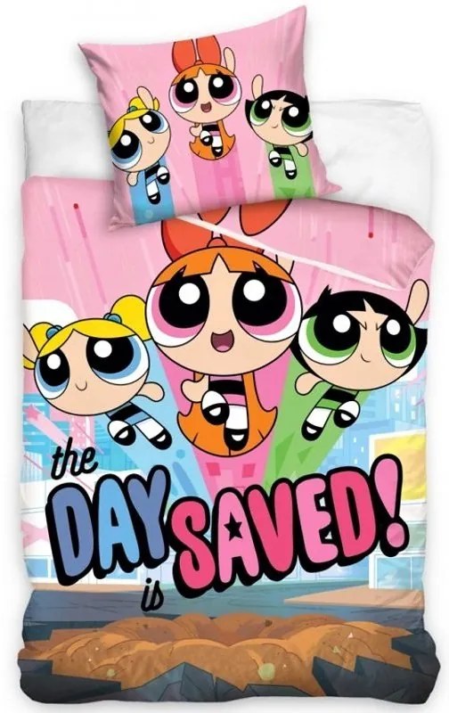 Bavlněné povlečení The Powerpuff girls - The day is saved - 100% bavlna - 70x80 cm + 140x200 cm