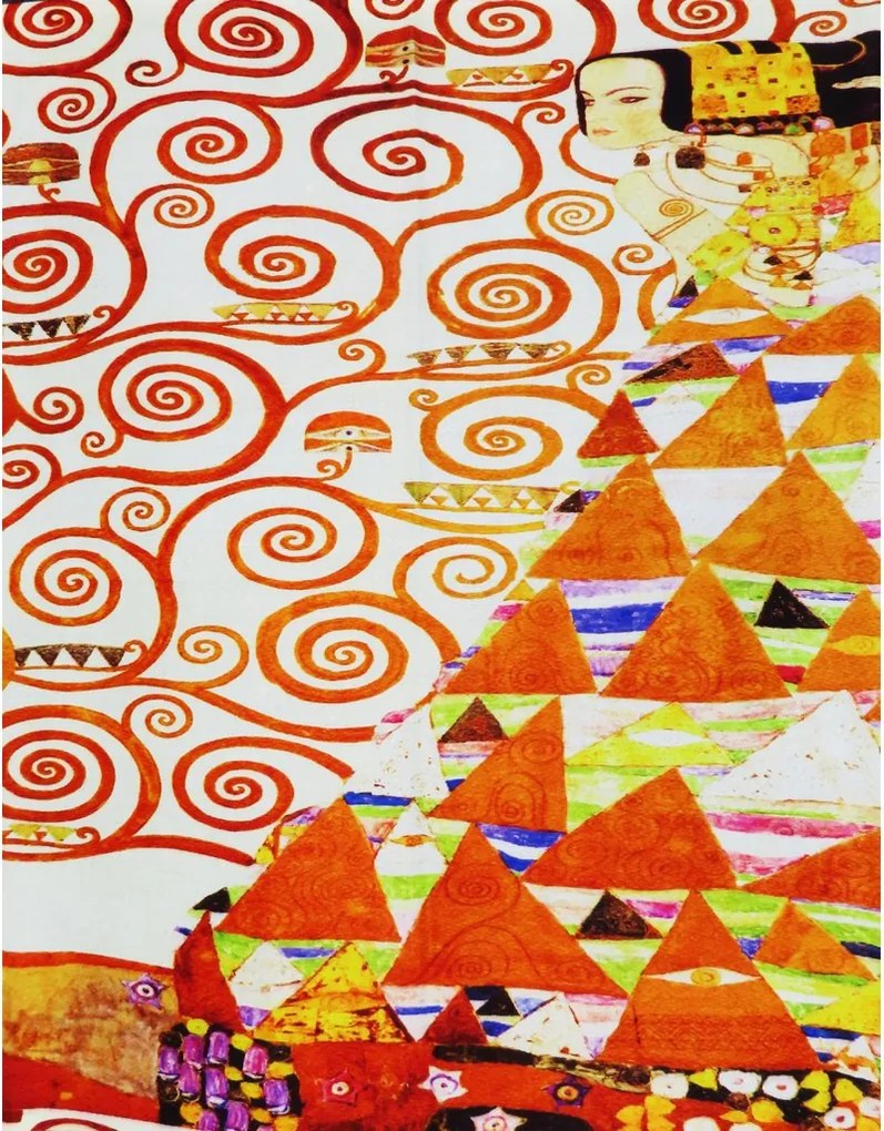 Bavlissimo Šála 180 x 70 cm Klimt Die Erwartung