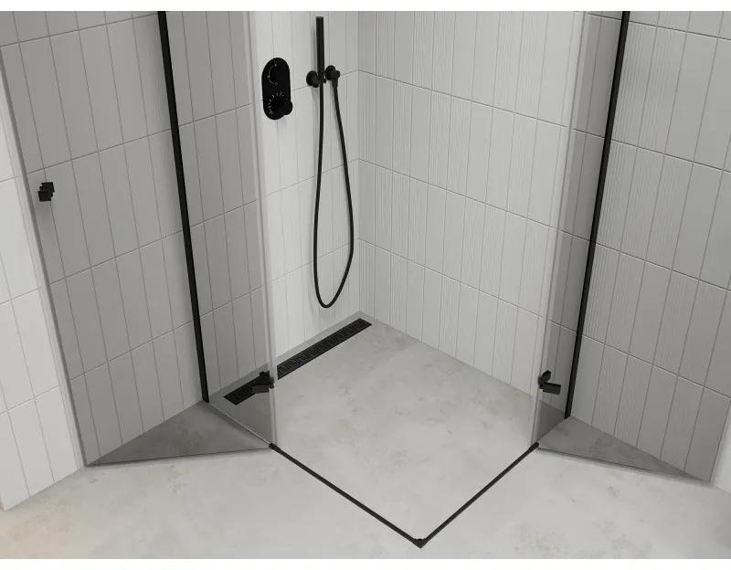 Mexen Roma Duo sprchový kout s otočnými dveřmi 80 x 70 cm, Průhledné, Černá - 854-080-070-70-00-02