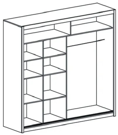 Šatní skříň SANDINO 203 dub sonoma