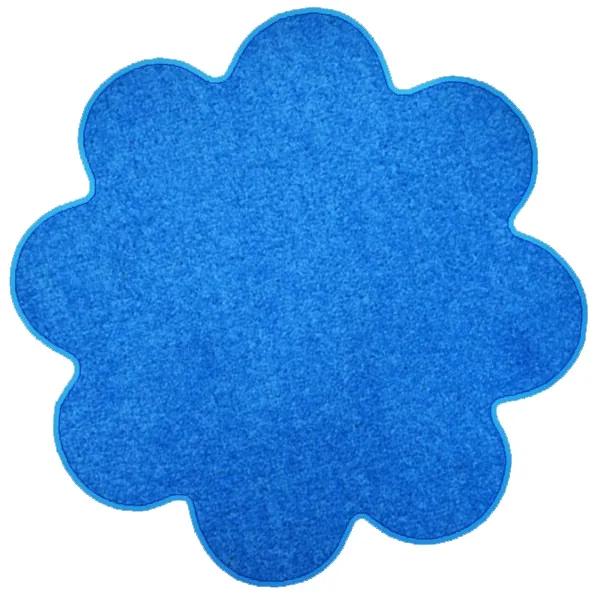Vopi koberce Kusový koberec Color shaggy modrý kytka - 120x120 cm
