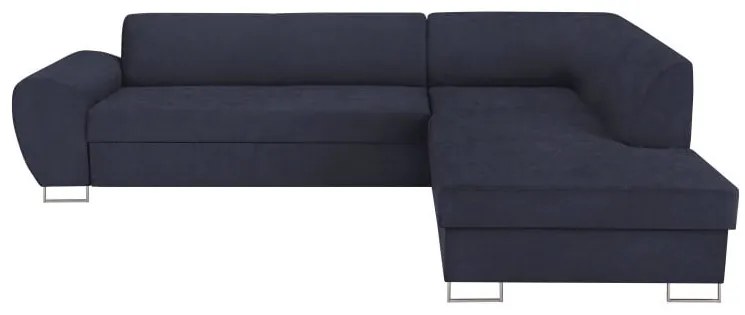Tmavě modrá rohová rozkládací pohovka s úložným prostorem Kooko Home XL Right Corner Sofa Piano