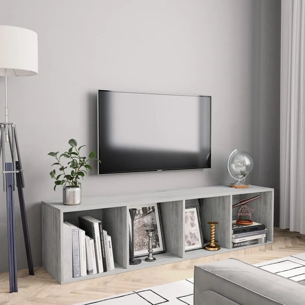 vidaXL Marketos Knihovna/TV skříňka betonově šedá 143x30x36 cm