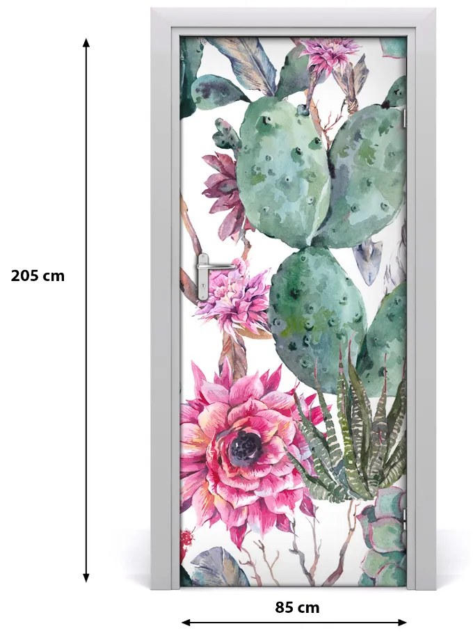 Samolepící fototapeta na dveře Kaktusy 85x205 cm