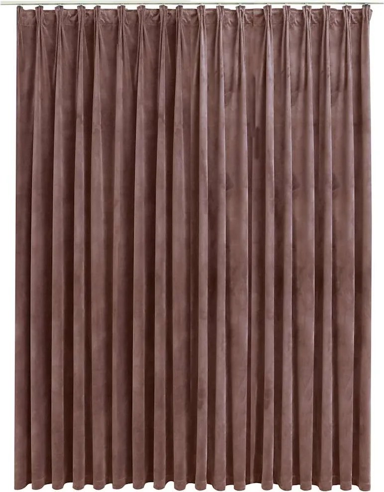 Zatemňovací závěs s háčky sametový starorůžový 290 x 245 cm 134527