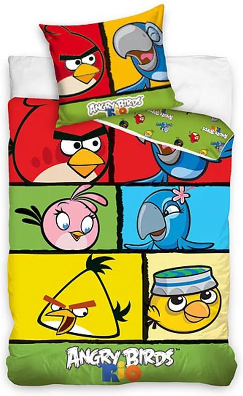 Carbotex Povlečení Angry Birds Rio kostky bavlna 140/200, 70/80cm