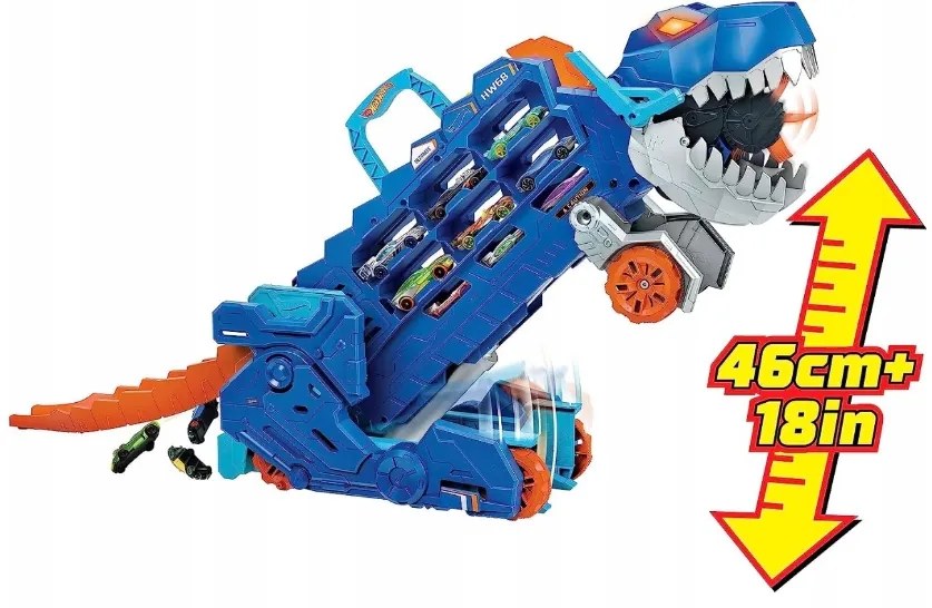Mattel Hot Wheels City T-Rex tahač se světly a zvuky HNG50