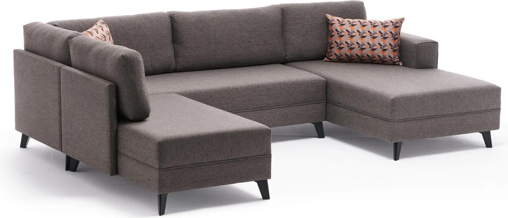 Hanah Home Šestimístná pohovka EFSUN hnědá 300 cm