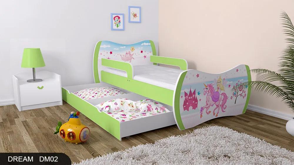Dětská postel Dream vzor 02 180x90 cm zelená